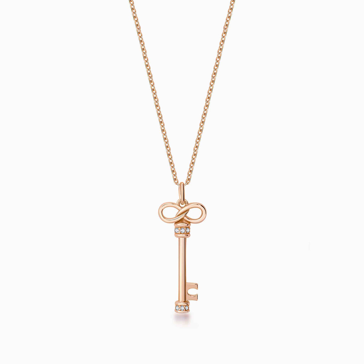 Infinity Key Pendant in Rose Gold with Diamonds – UpMazine